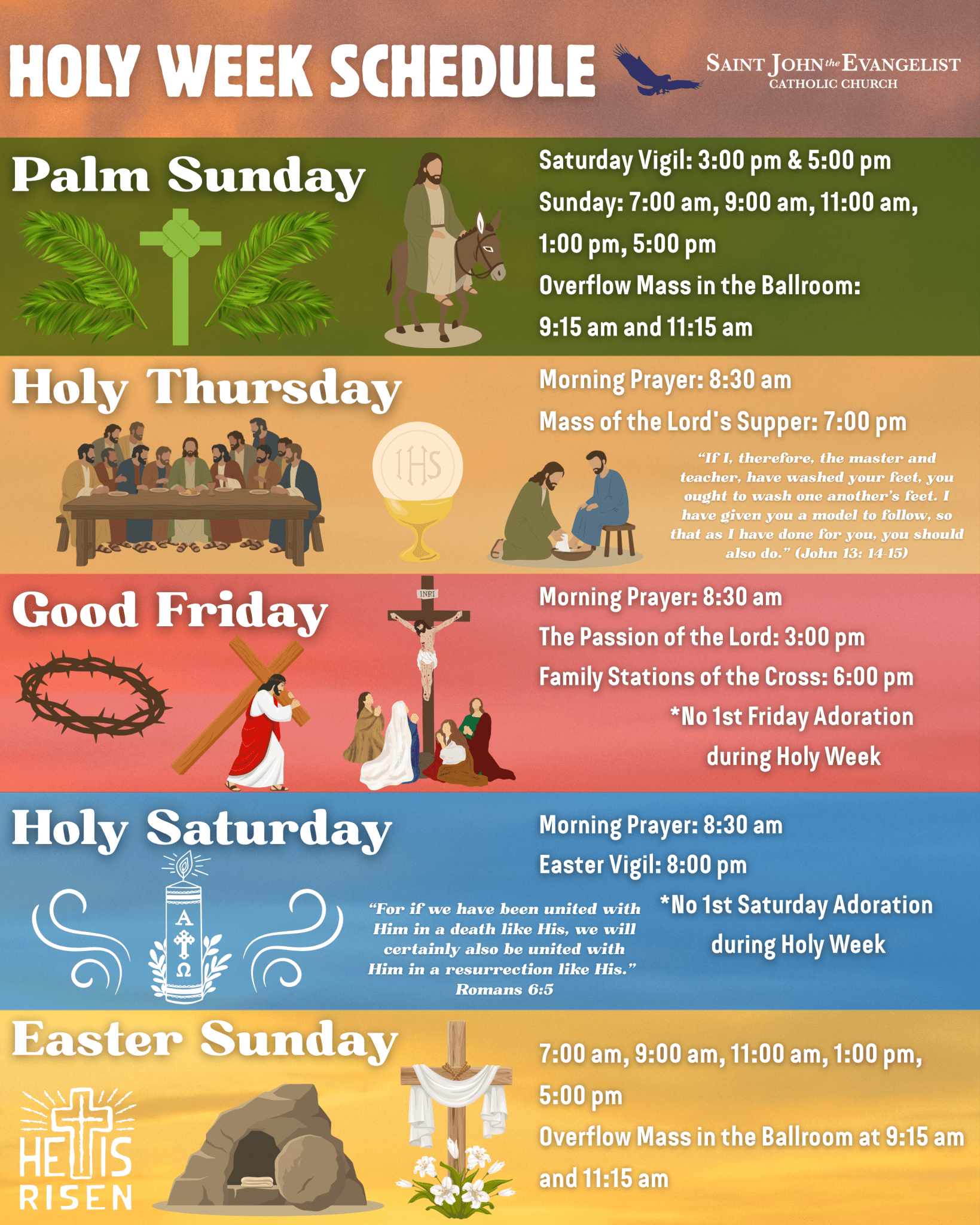 Holy Week Schedule – St. John the Evangelist